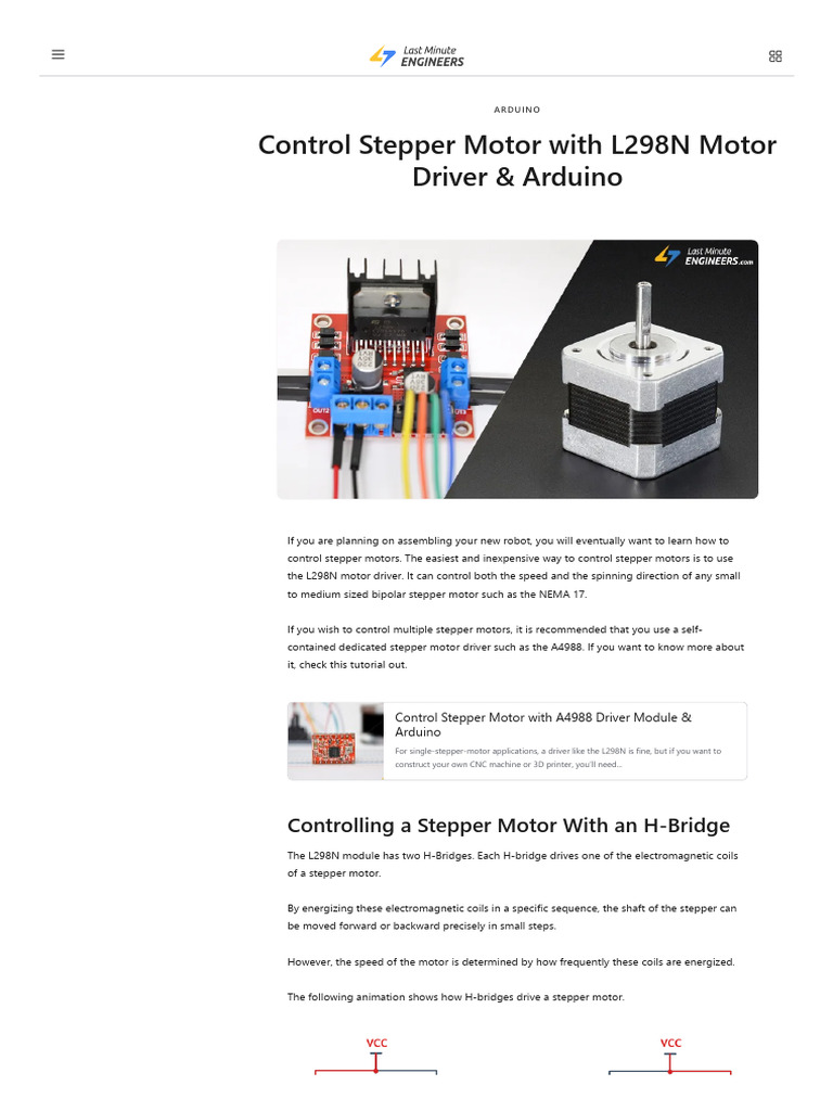 Stepper Motor Using L298n Driver Arduino Tutorial - Vrogue.c Stepper Motor Using L298n Driver Arduino Tutorial - Vrogue.c
