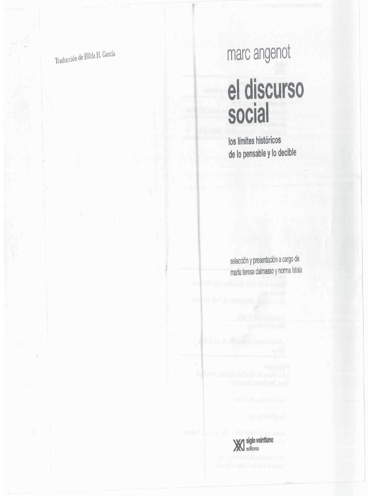 Angenot - El Discurso Social | PDF