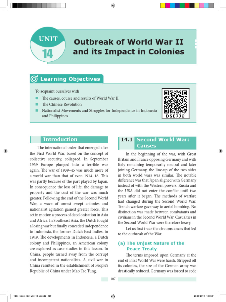 14 Outbreak of World War II and Its Impact in Colonies | PDF | World ...
