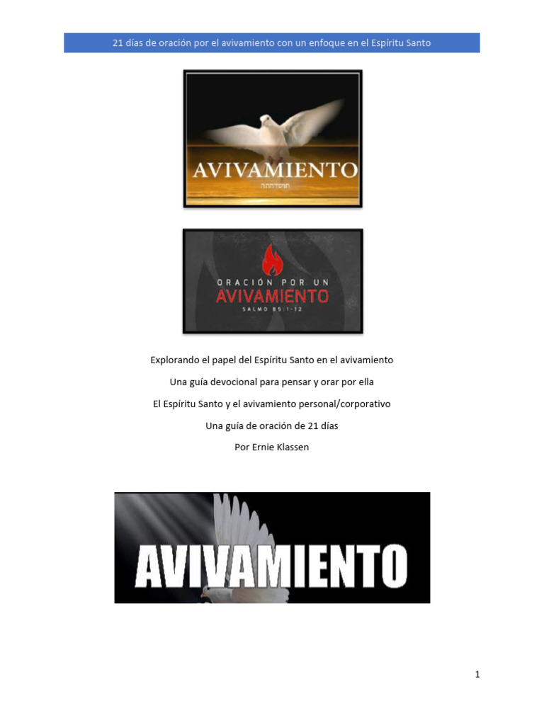 21 Días - Devocional Sobre el Avivamiento (1) | PDF | Oración ...