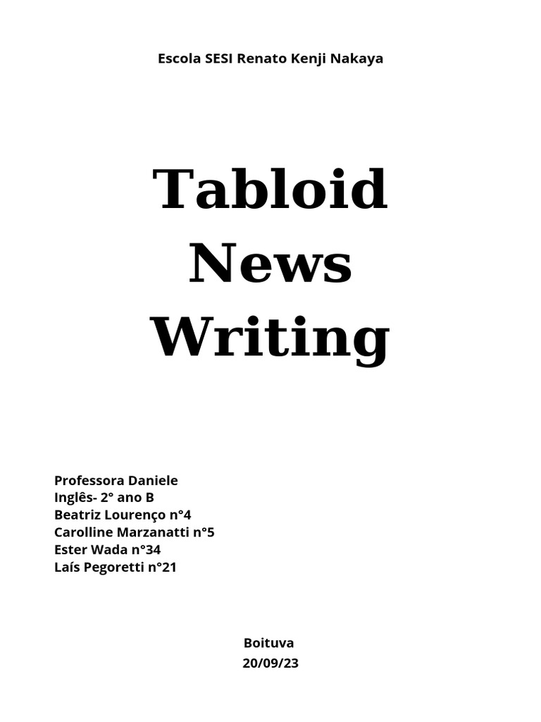 Tabloid e | Download Free PDF | Journalism | Human Communication