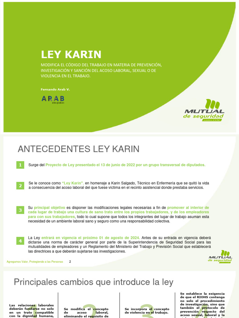 Webinar Ley Karin Mutual | PDF | Derecho laboral | Acoso sexual