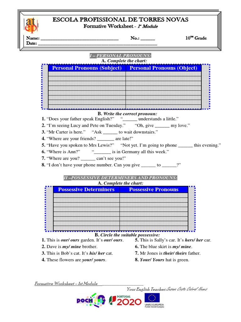 Formative Worksheet - 1st Module | PDF | Verb | Grammatical Tense