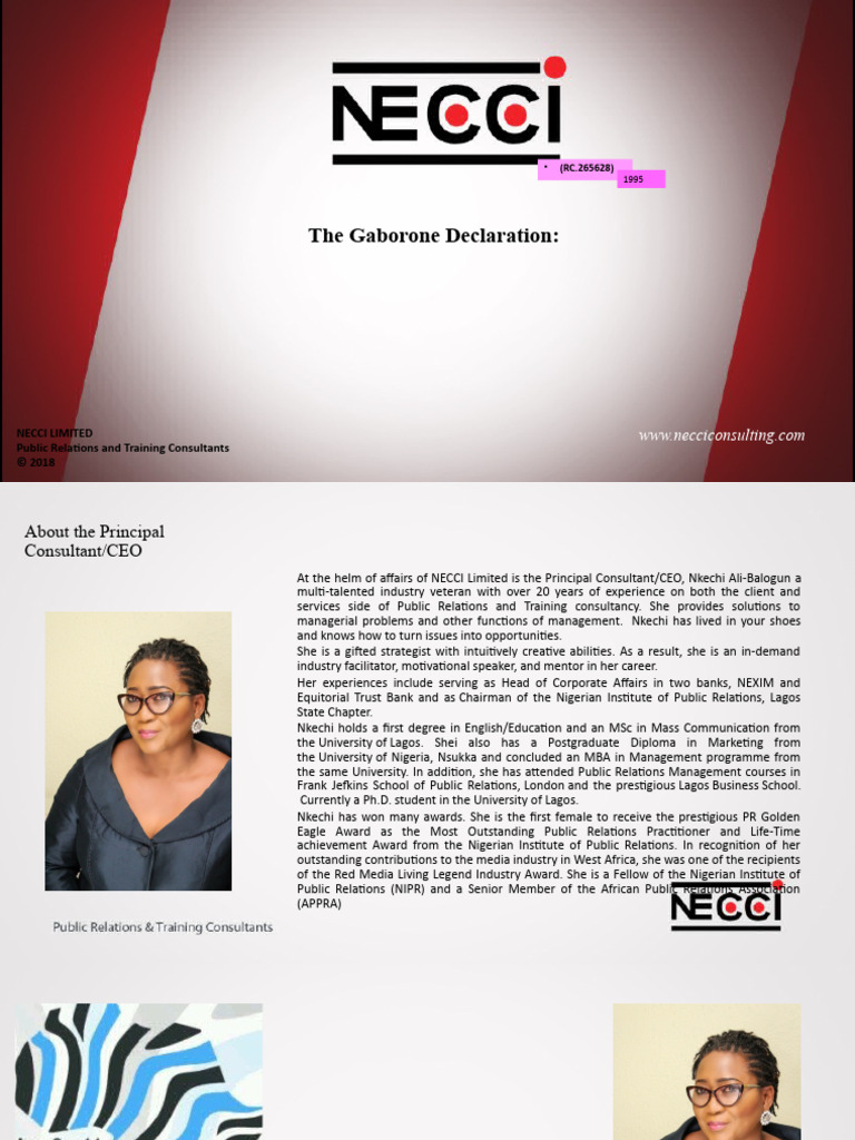 Gaborone Declaration on PR Ethics | PDF | Public Relations | Governance