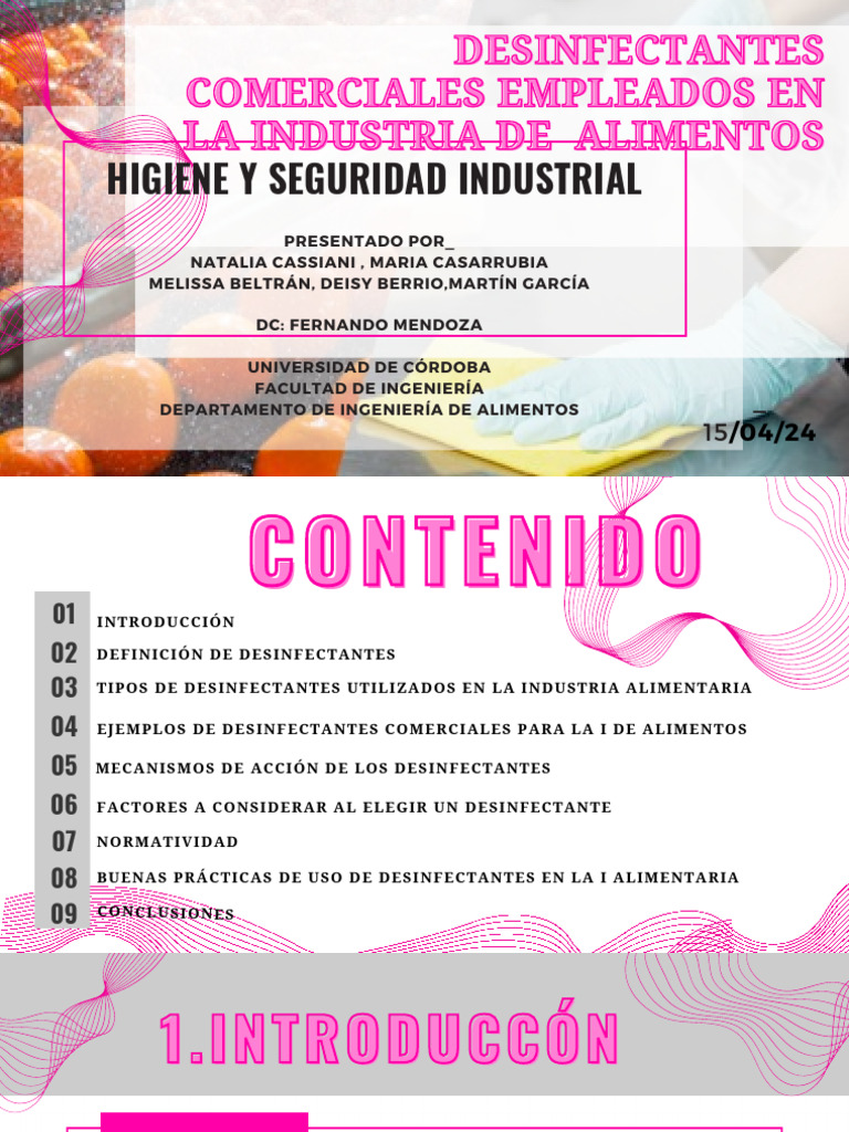 Desinfectantes Empleados en La Industria de Alimentos - 20240420 ...