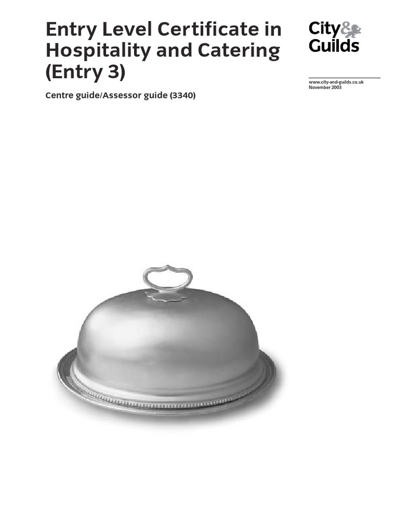 Entry Level Hospitality & Catering Guide | PDF | Learning | Vocational ...