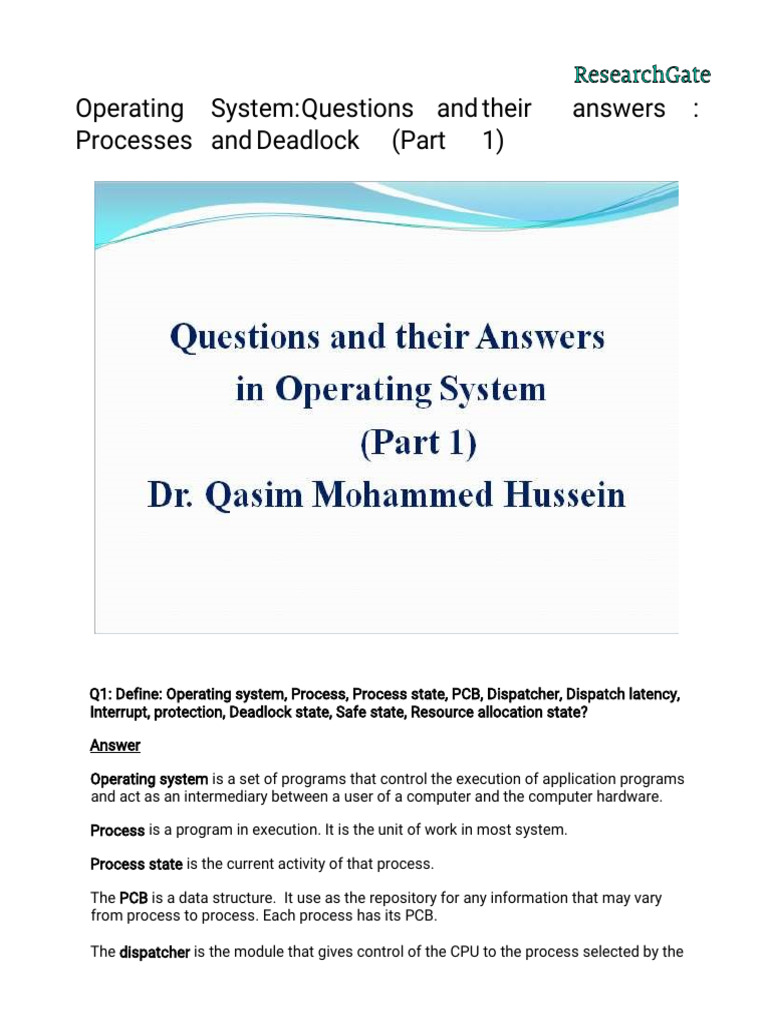 OS QNS With ANS | PDF