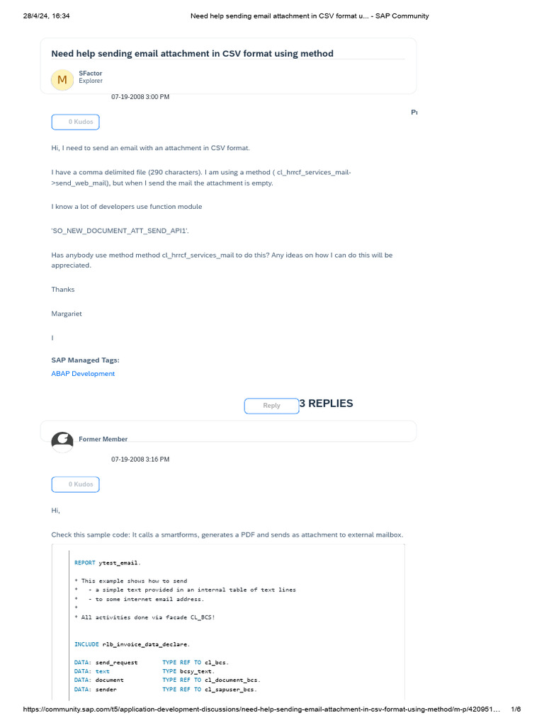 Need Help Sending Email Attachment in CSV Format U... - SAP Community ... Need Help Sending Email Attachment in CSV Format U... - SAP Community ...