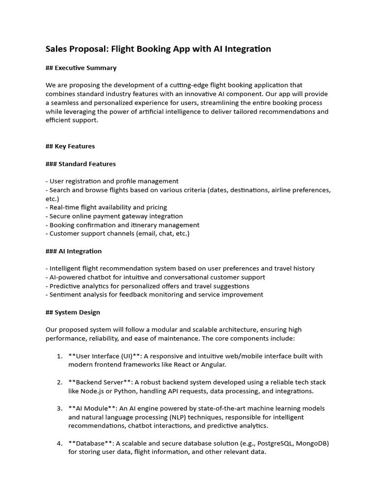 Proposal Flight Booking App | PDF | Artificial Intelligence ...