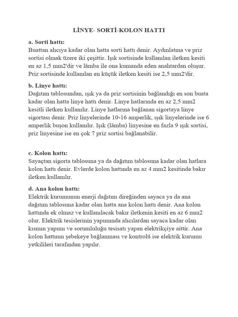 Linye Sorti Tanımı | PDF