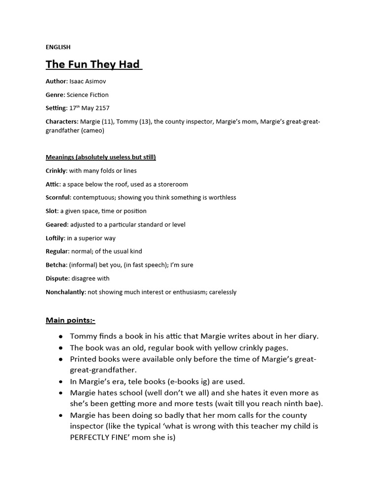 the fun they had | PDF