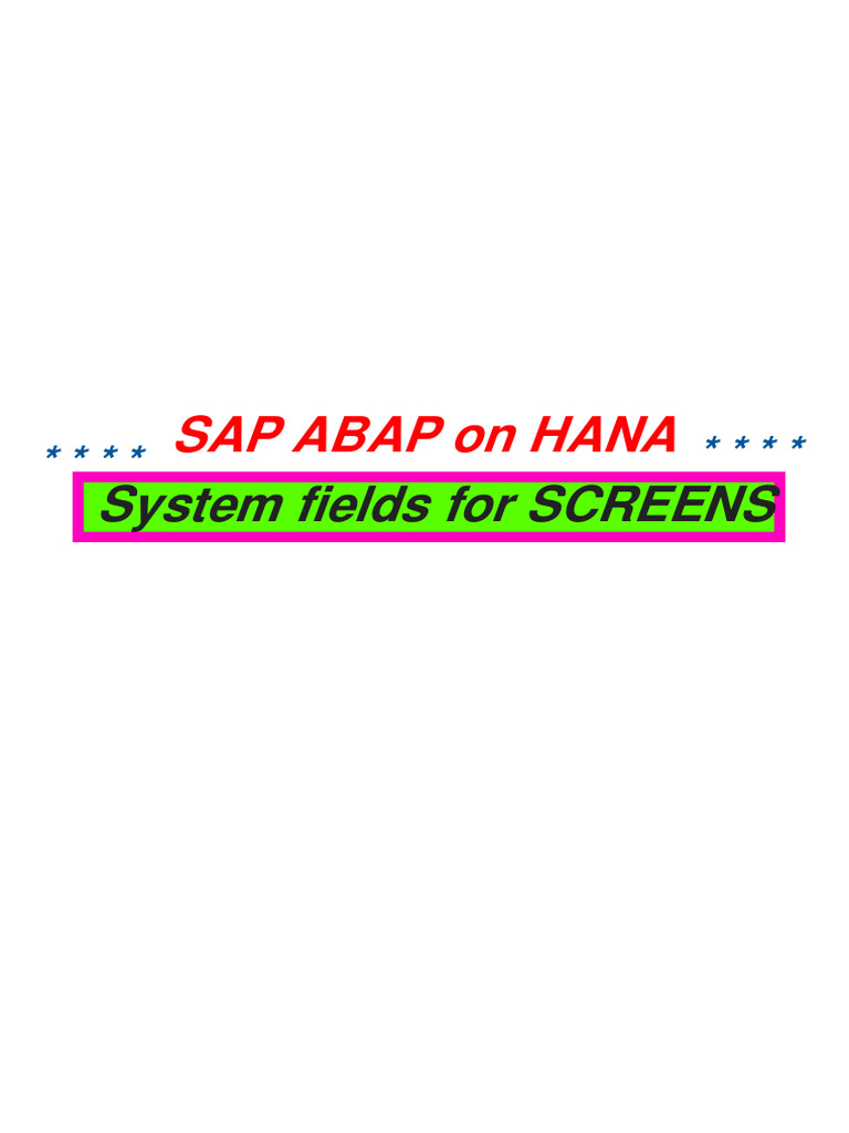 Sap Abap On Hana 2 Pdf Computing Computer Programming 9887