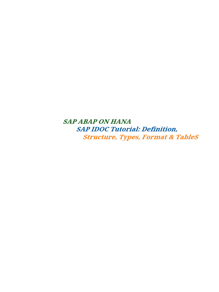SAP ABAP On HANA | PDF | Electronic Data Interchange | Computing