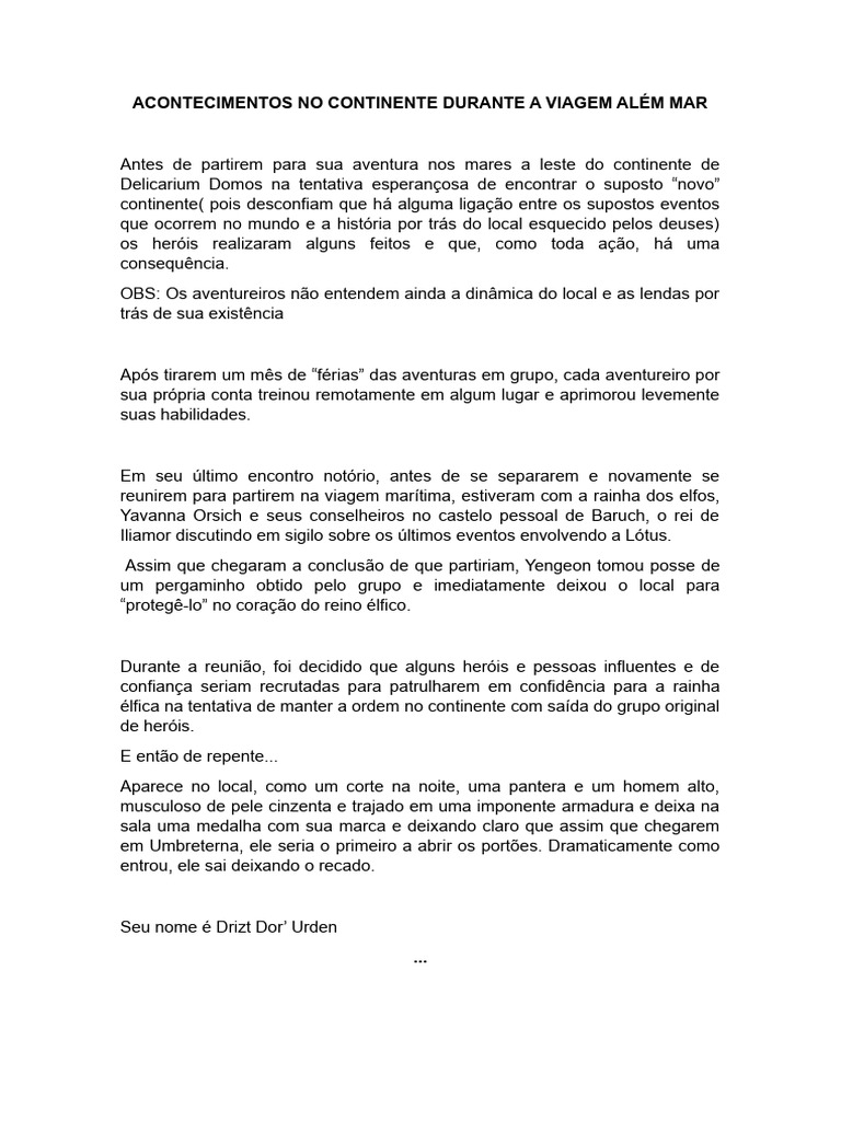 Acontecimentos No Continente Durante A Viagem Além Mar | PDF | Elfos