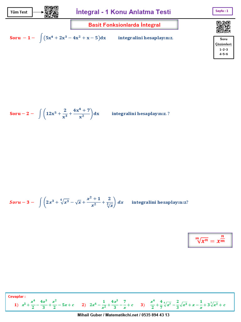 KAV-İntegral-1-QR-YS-x | PDF
