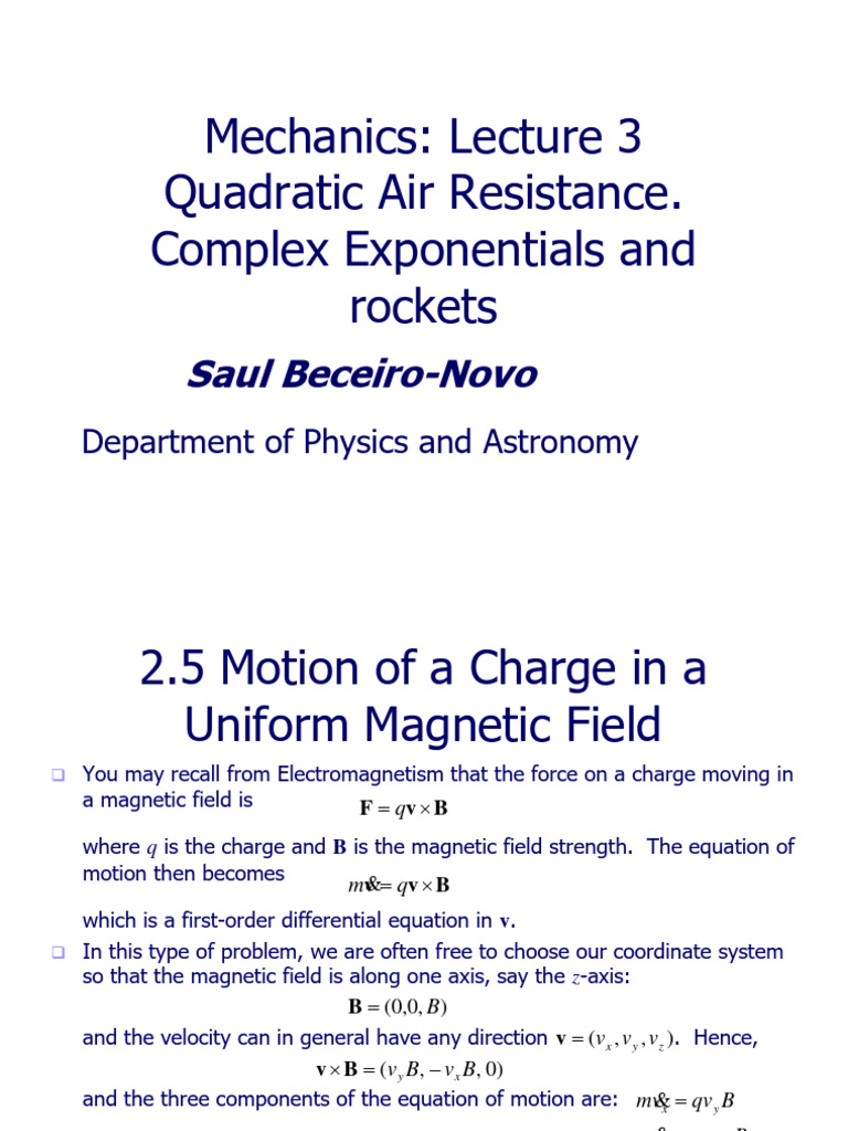 Mechanics Lecture03 | PDF | Momentum | Rocket