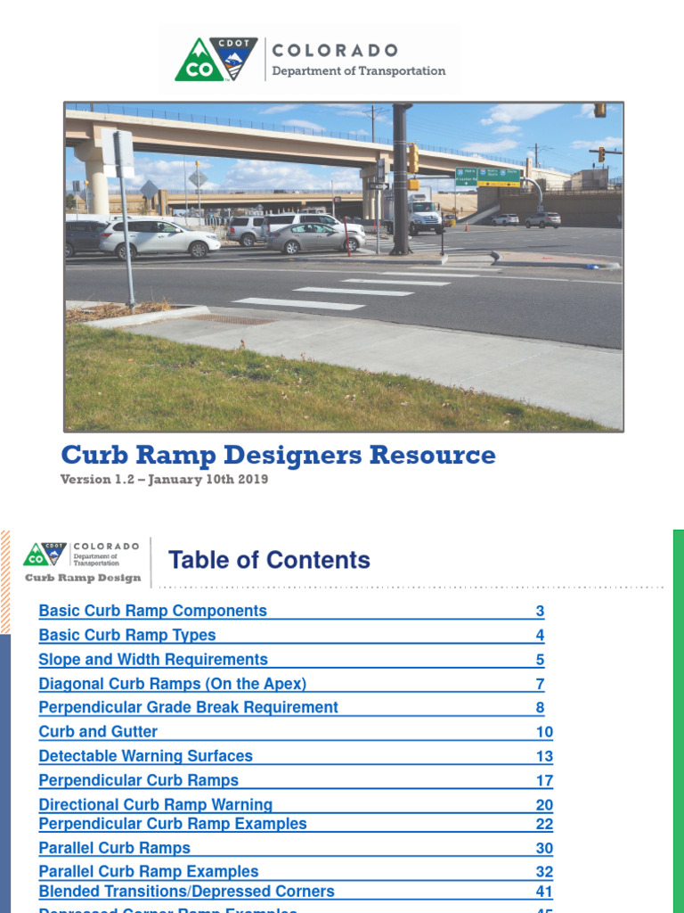 Curb Ramp Design Tool v1!2!01!10!19 | PDF | Sidewalk | Street