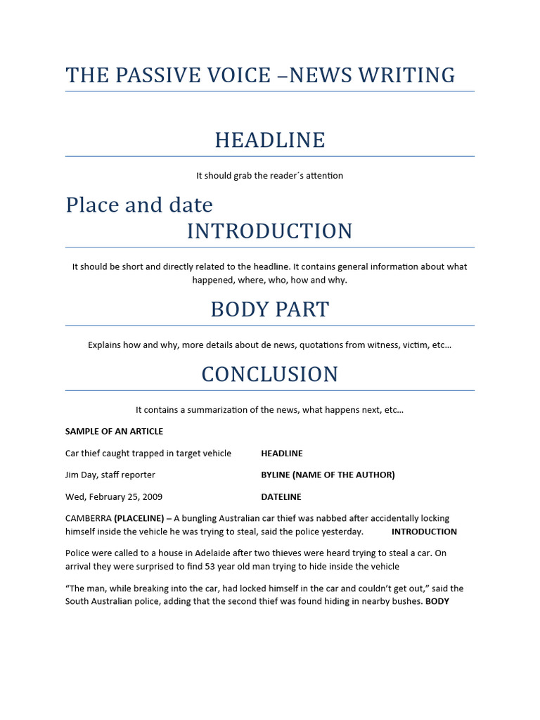 Mastering Passive Voice in News Writing | PDF