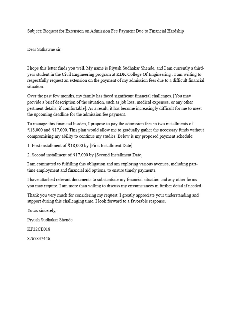 Fee Payment Extension Request | PDF