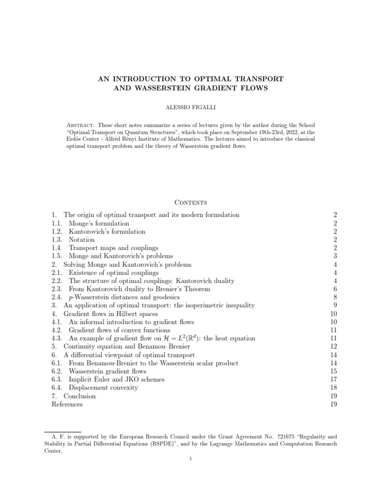 An Introduction To Optimal Transport and Wasserstein Gradient Flows ...