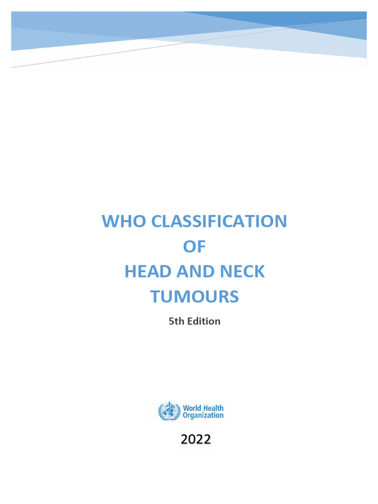 WHO 2022. Head and Neck | PDF | Lymphoma | Adenoma