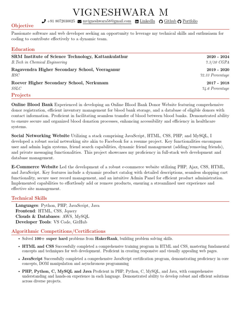 My Resume 01 | PDF | Websites | Web Development