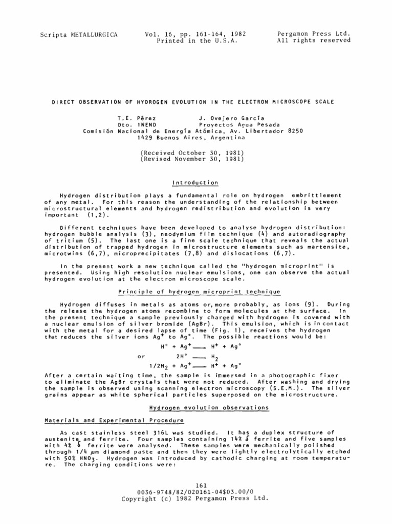 Direct Observation of Hydrogen Evolution in The Electron Microscope ...