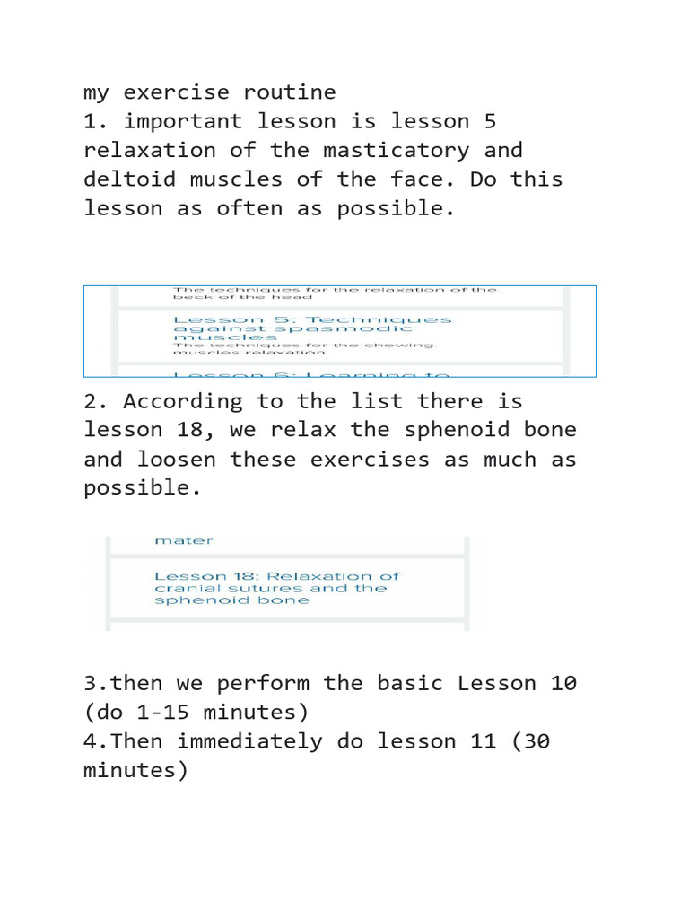 Inter Oral Face Pulling Plan | PDF