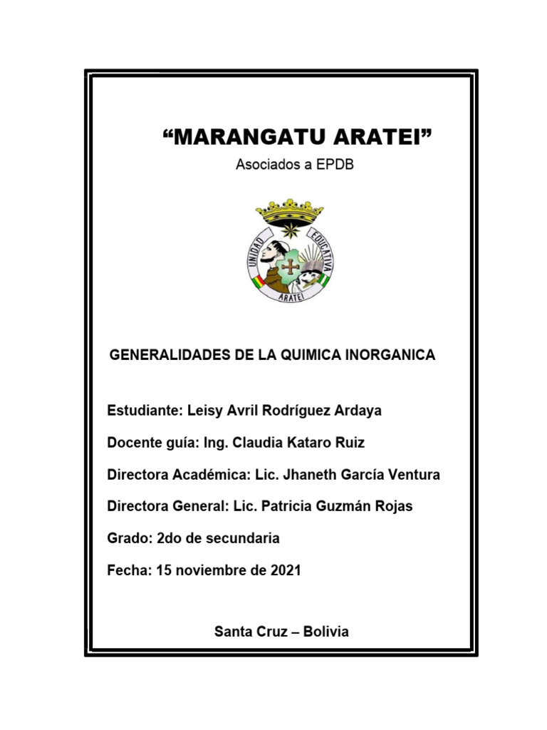 Leisy Avril Rodriguez | PDF | Compuestos químicos | Materiales