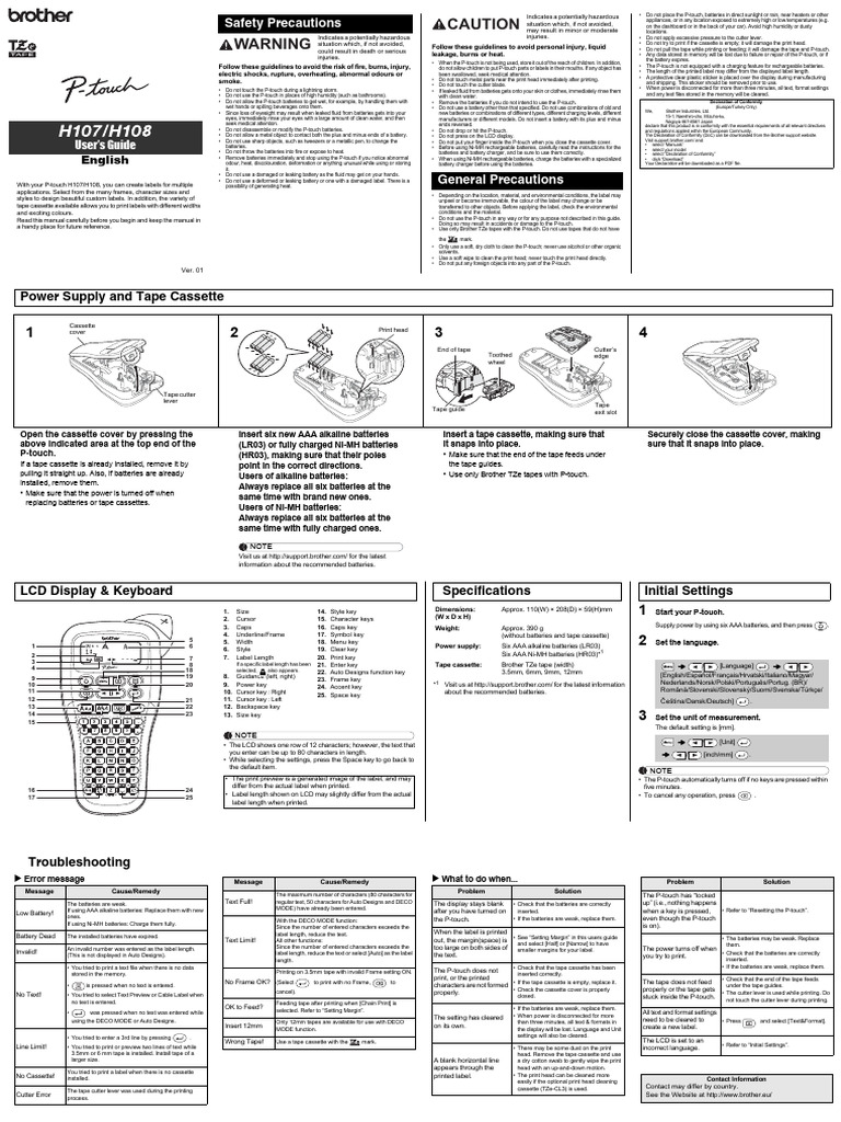 Brother H107 - Stitkovac | PDF