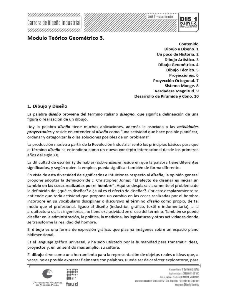 Modulo Teorico Geometrico 3 - SISTEMA MONGE | PDF | Dibujo | Geometría euclidiana