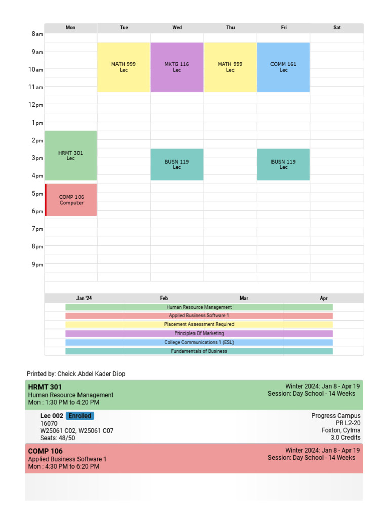 Schedule Builder | PDF