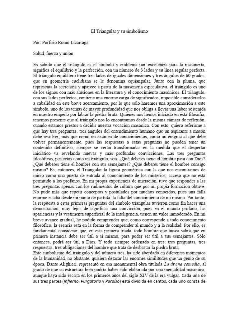 El Triangular y Su Simbolismo | PDF | Divina Comedia