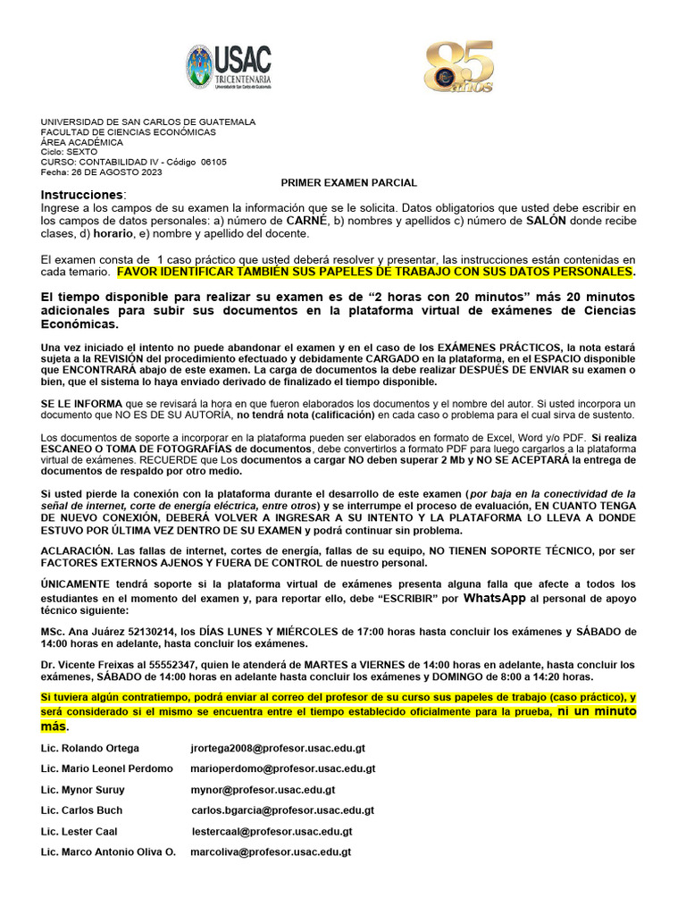 PORTADA EXÁMENES 2-2023-2 | PDF