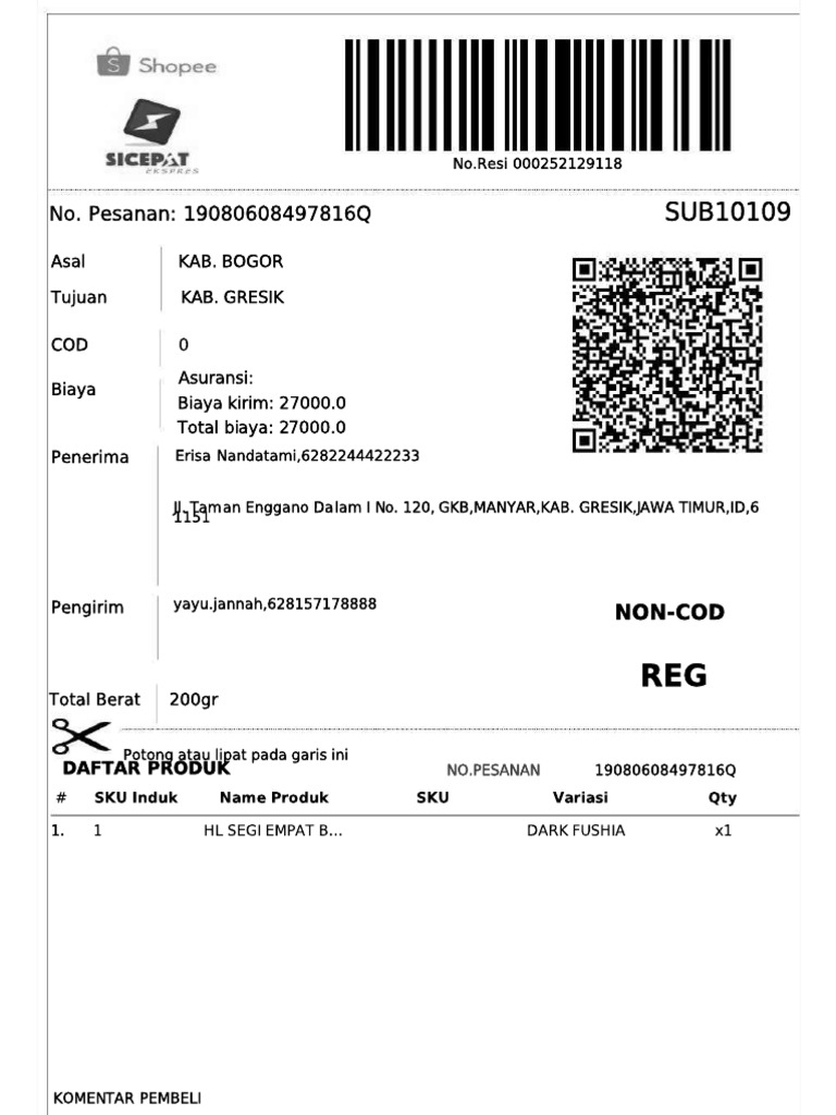 Contoh-Resi Compress | PDF