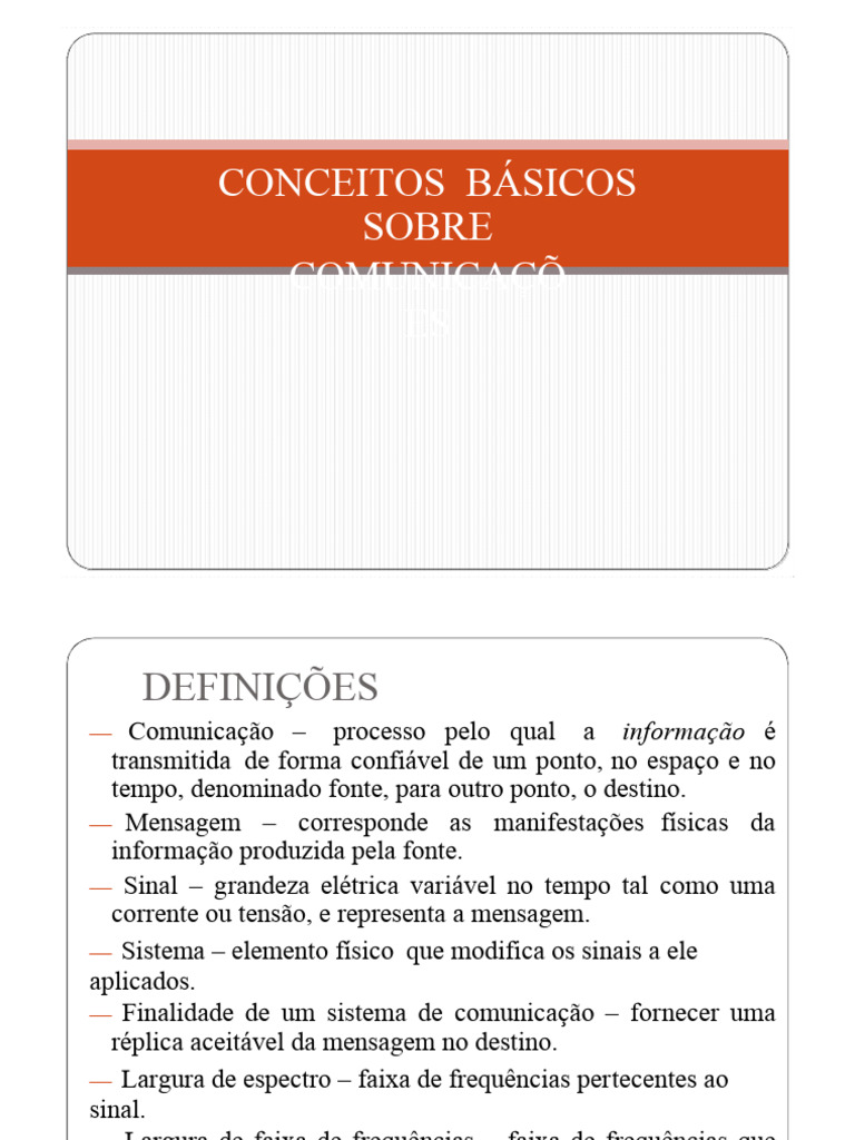 AULA 1 Conceitos Basicos Sobre Comunicacoes | PDF | Sem fio | Rede de computadores