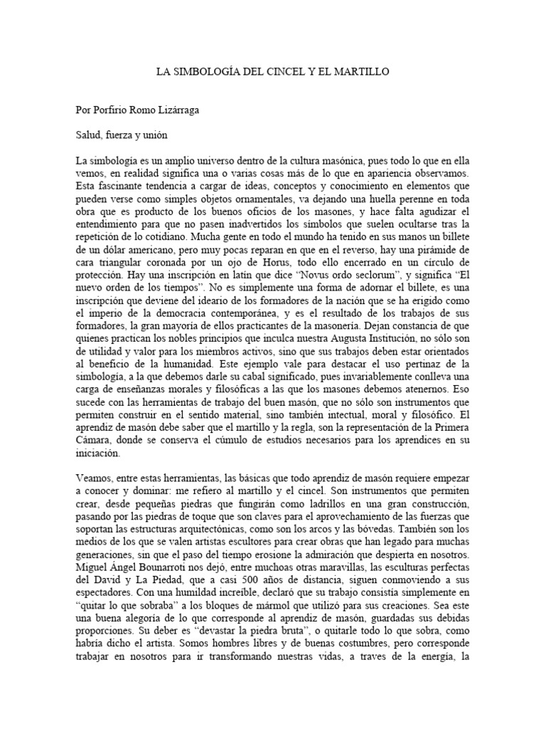 LA SIMBOLOGÍA DEL CINCEL Y EL MARTILLO | PDF | Martillo | Los símbolos