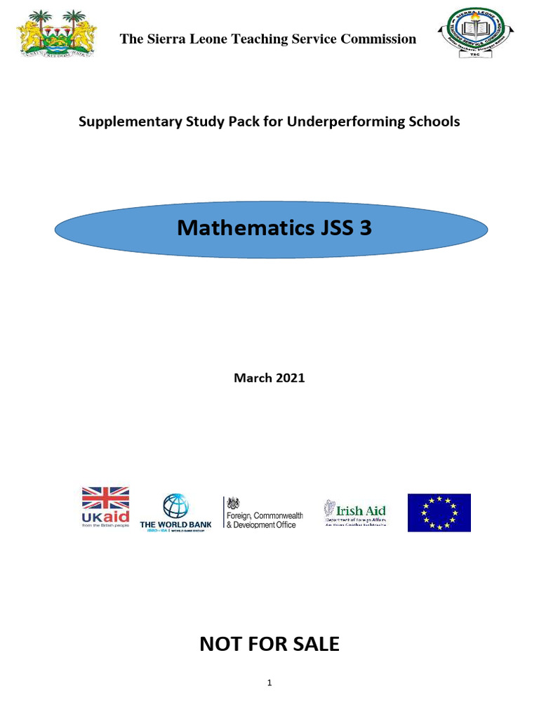 BECE Mathematics Study Pack | PDF | Set (Mathematics) | Trigonometric ...