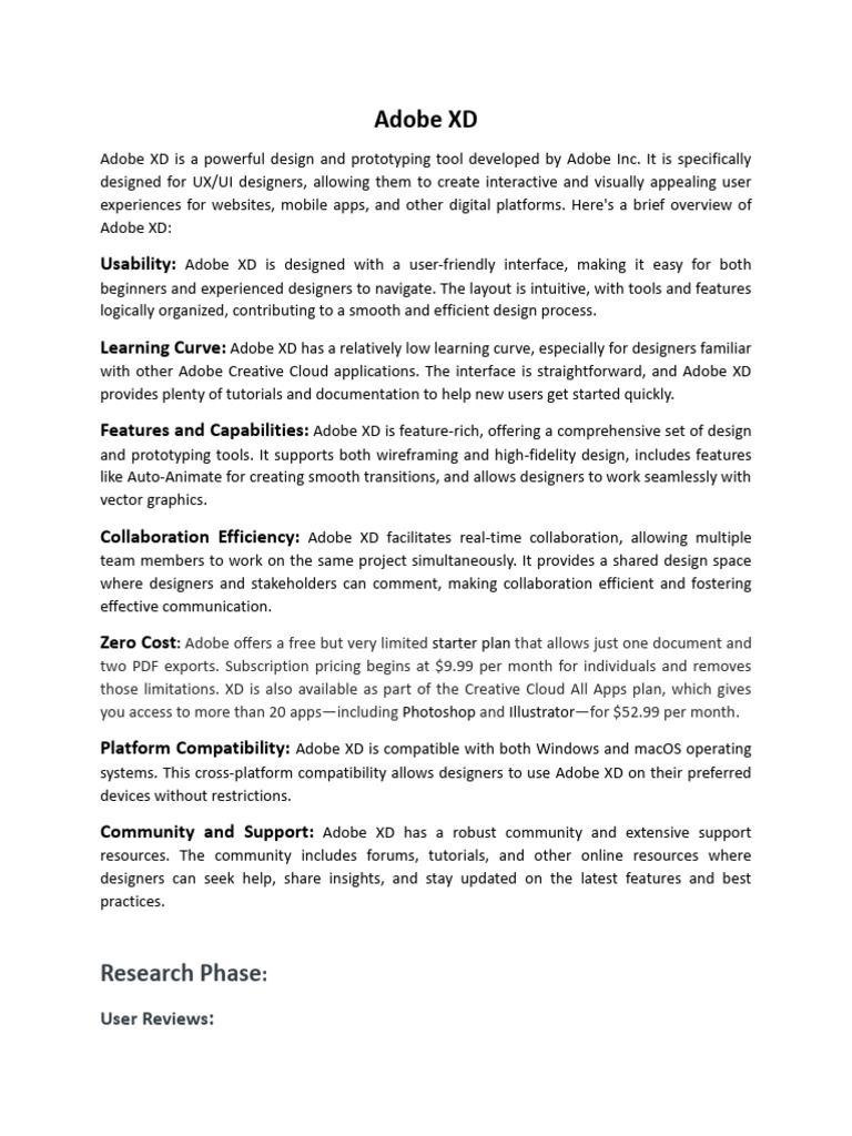 Adobe XD | PDF | Usability | Computer Science