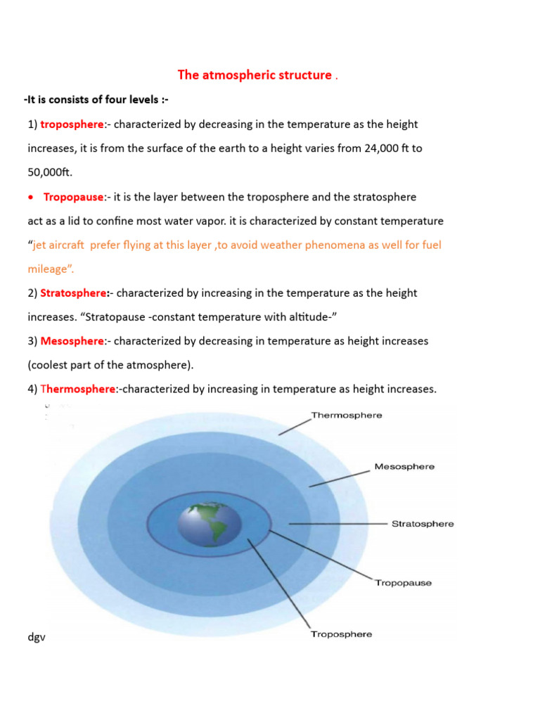 The Atmospheric Structure 1 | PDF | Atmosphere Of Earth | Troposphere
