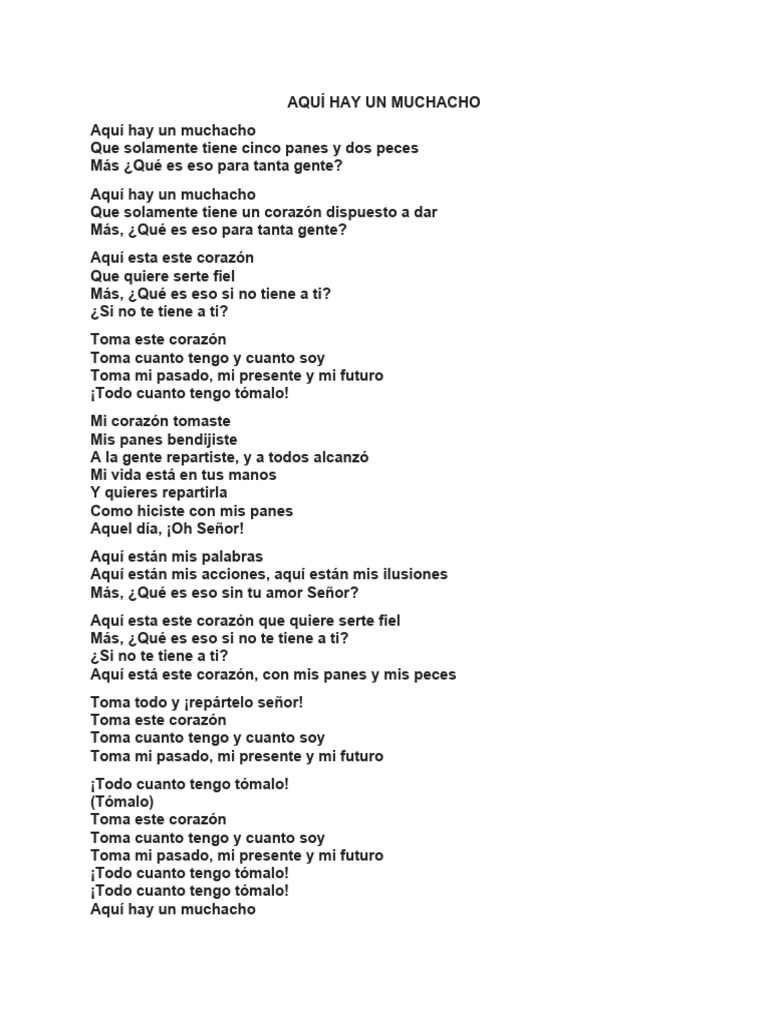 Aquí Hay Un Muchacho | PDF | Oración | Jesús