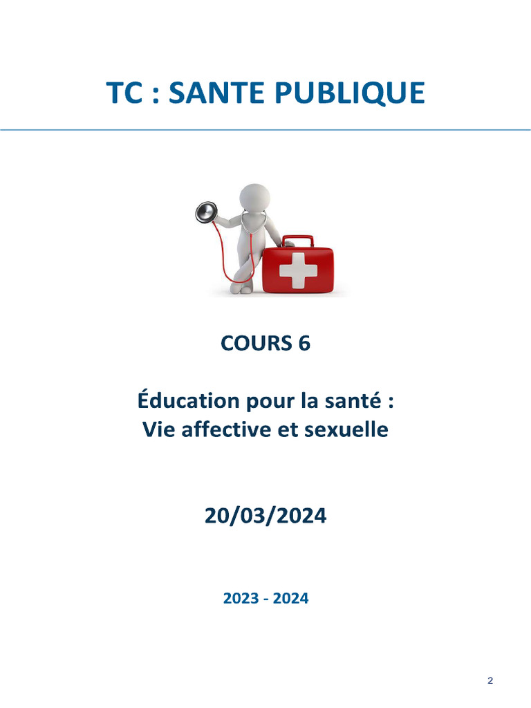 Cours 6 TC Sante Publique 2023-2024-109669 | PDF