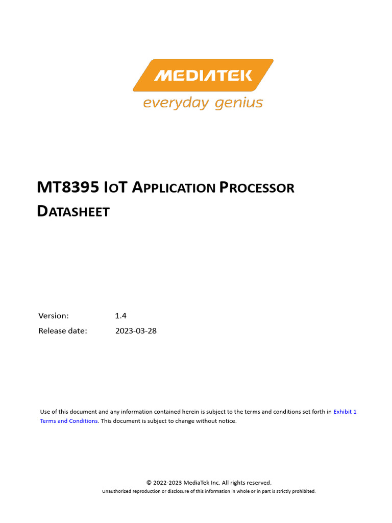 MT8395_IoT_Application_Processor_Datasheet_v1.4 (1) | Download Free PDF | Computer Hardware ...