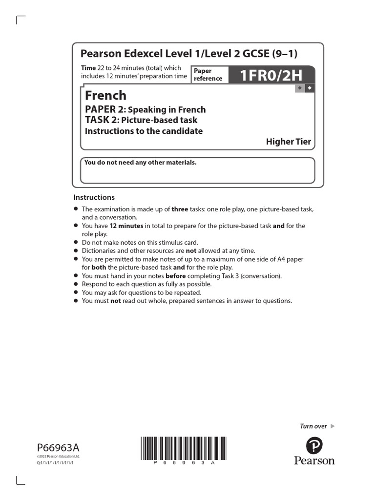 Edexcel GCSE French Speaking Guide | PDF | United Kingdom | Vocational ...