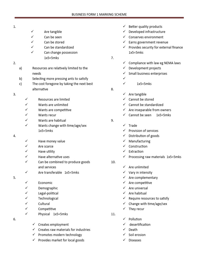 Business F1 MS | PDF | Resource | Goods