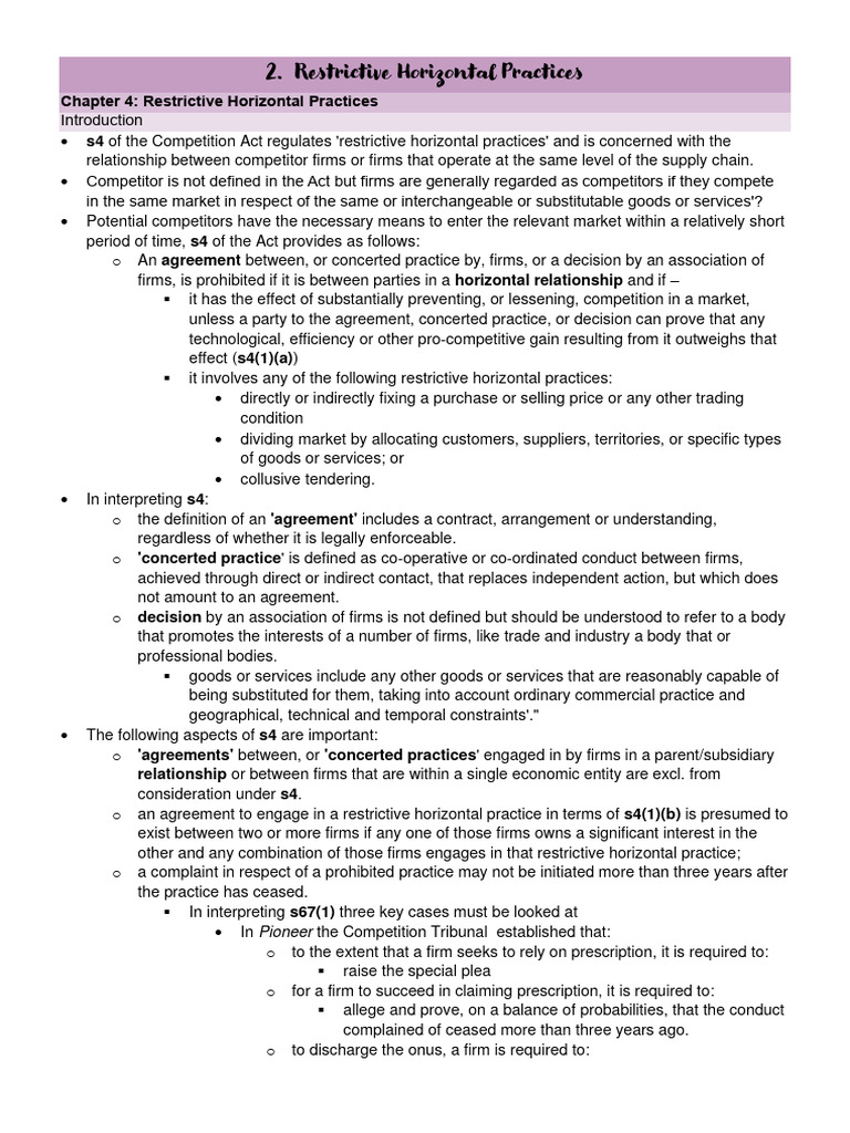 Restrictive Horizontal Practices | PDF | Cartel | Business