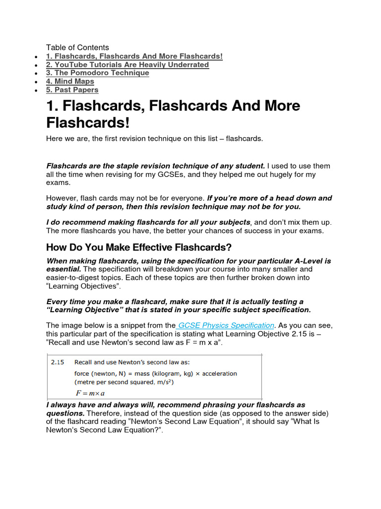 5 Ways to Revise | Download Free PDF | Flashcard | Learning