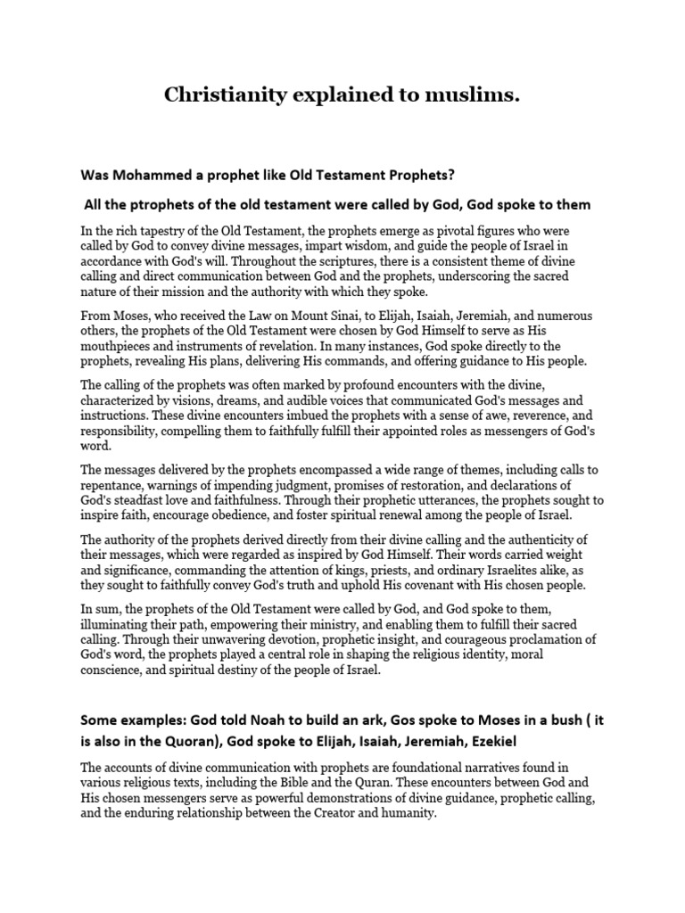 Christianity Explained | PDF | Prophets And Messengers In Islam | Prophet