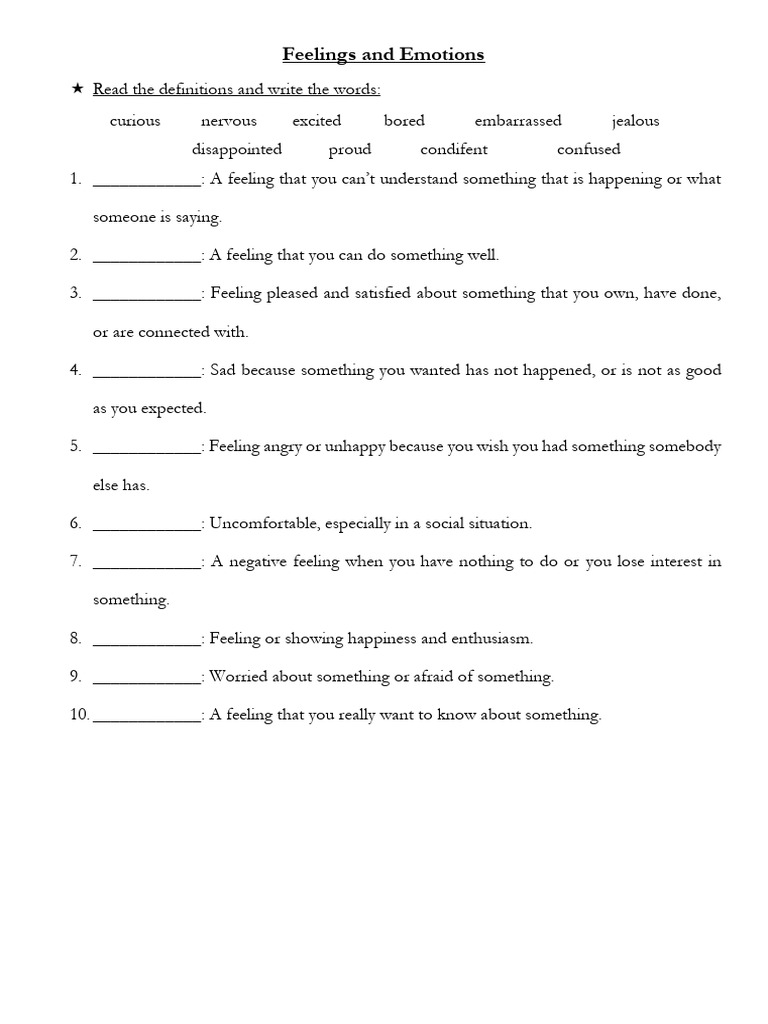 Feelings and Emotions | PDF