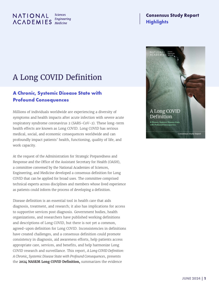 2024 NASEM Long COVID Definition | PDF | Human Diseases And Disorders ...